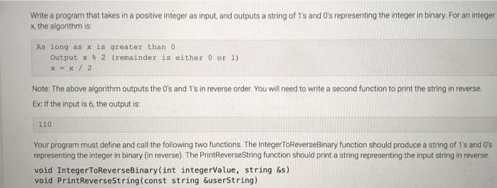Solved Write a program that takes in a positive integer as | Chegg.com
