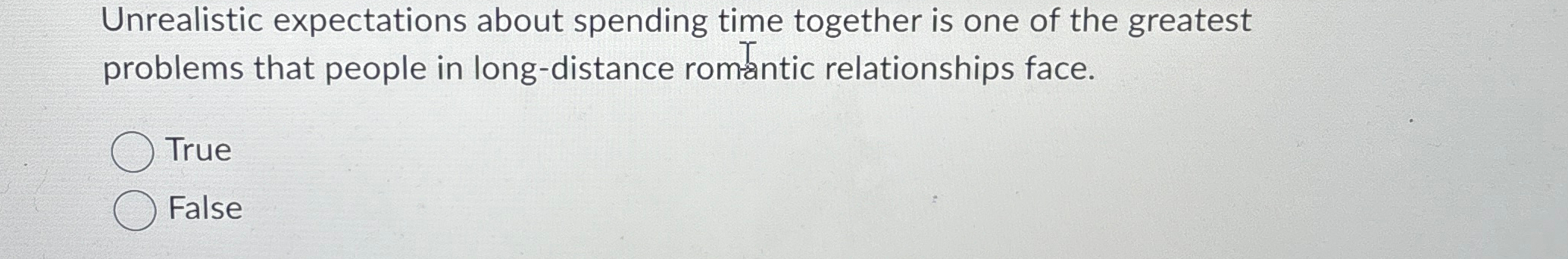 Solved Unrealistic expectations about spending time together | Chegg.com