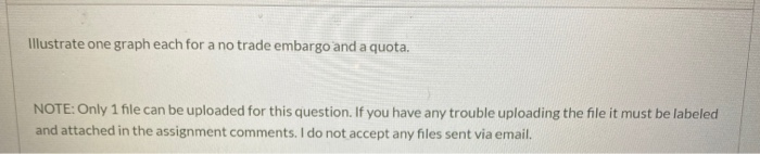 Solved Illustrate one graph each for a no trade embargo and | Chegg.com