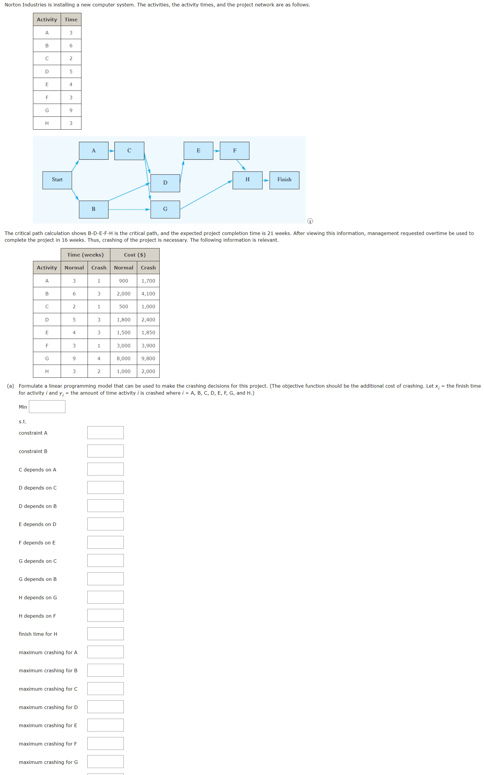 Solved Norton Industries is installing a new computer | Chegg.com