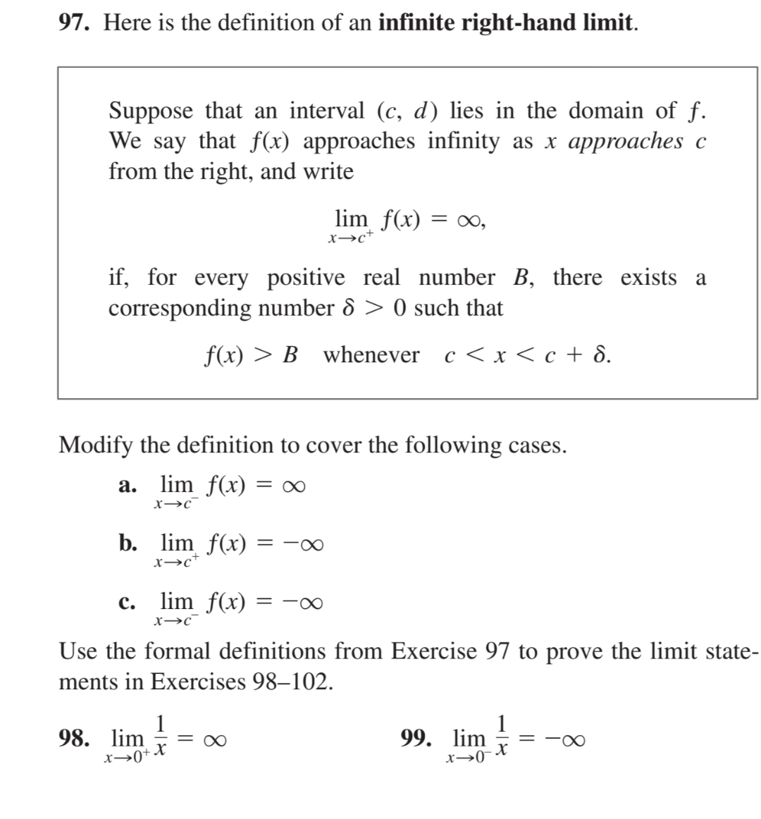 Solved Here is the definition of an infinite right-hand | Chegg.com
