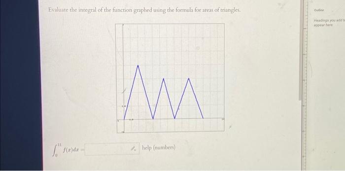 Solved Evaluate the integral of the function graphed using | Chegg.com
