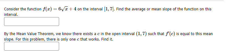 Solved Consider the function f(x)=6x2+4 ﻿on the interval | Chegg.com