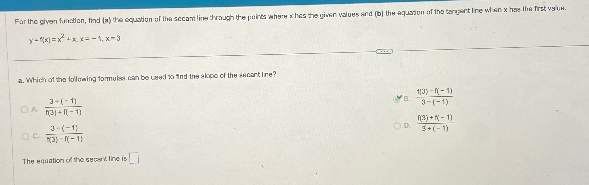 Solved For the given function, find (a) ﻿the equation of the | Chegg.com