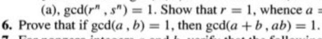 Solved Prove that if gcd(a, b) = 1, then gcd(a + b, ab) = 1. | Chegg.com