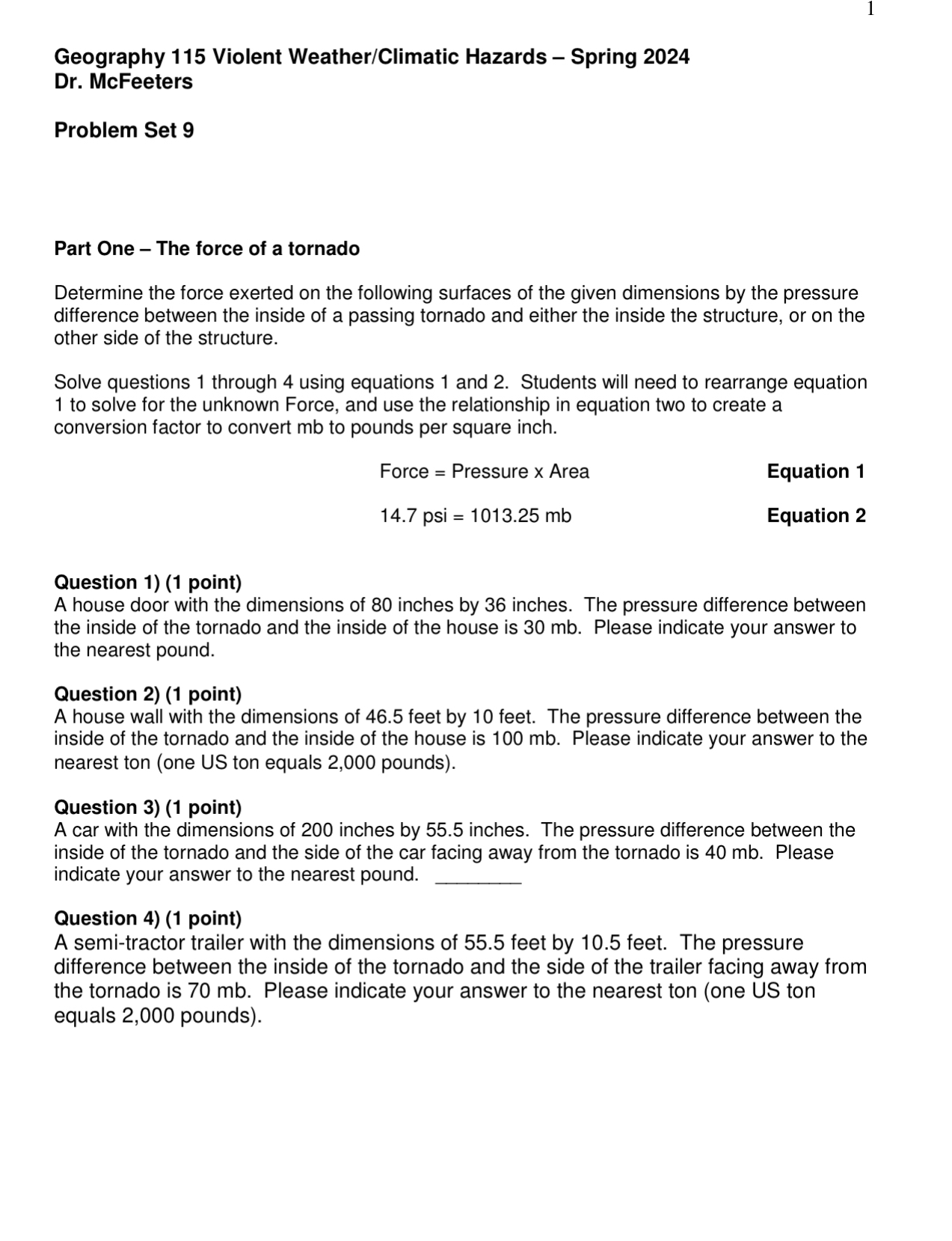 Solved Geography 115 ﻿Violent Weather/Climatic Hazards - | Chegg.com