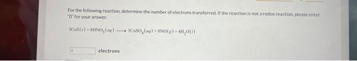 Solved For The Following Reaction Determine The Number Of