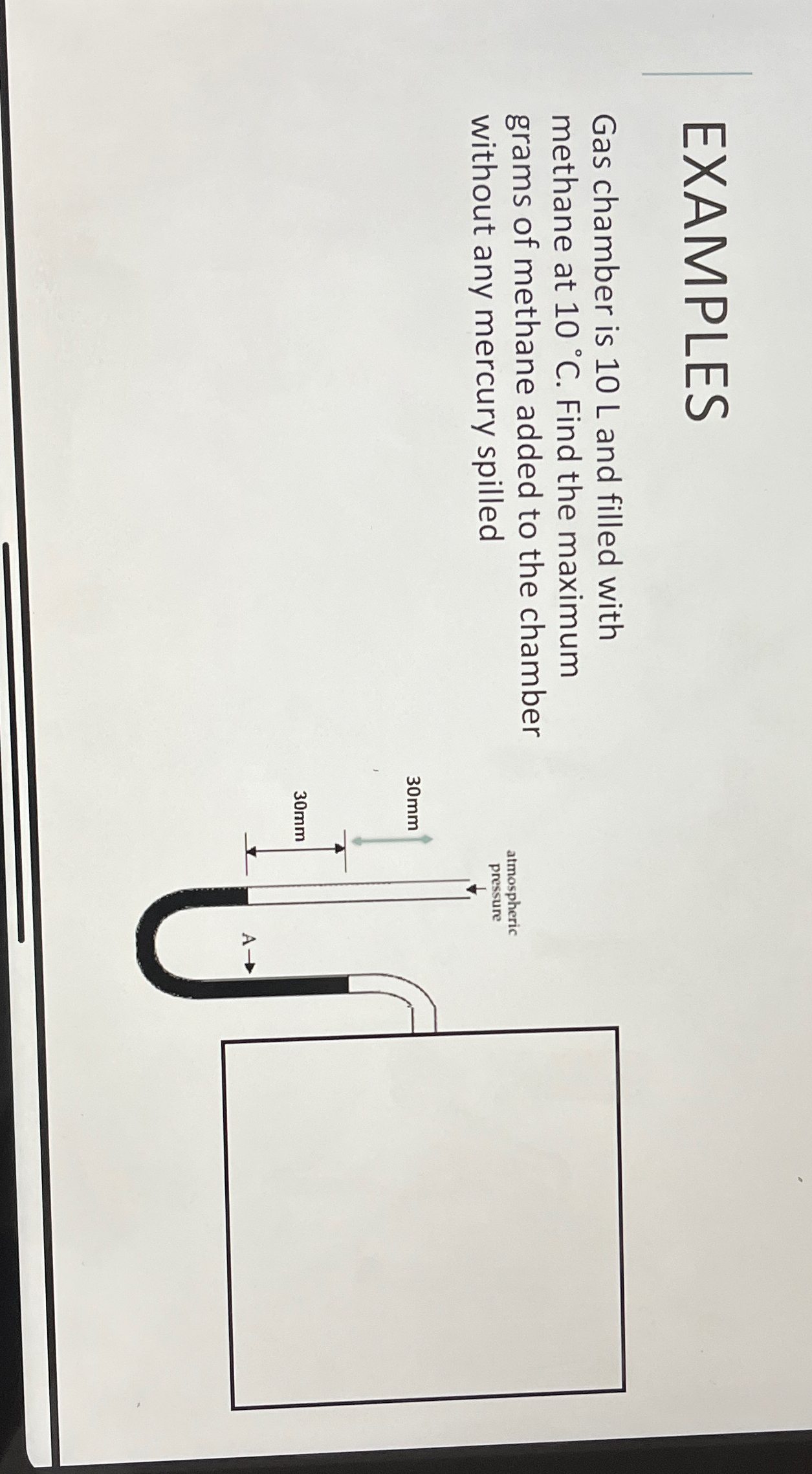 Solved EXAMPLESGas chamber is 10L ﻿and filled with methane | Chegg.com