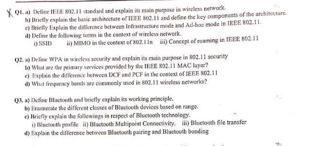 Solved Q1. ﻿a) ﻿Define IEEE 802.11 ﻿standard and explain its | Chegg.com