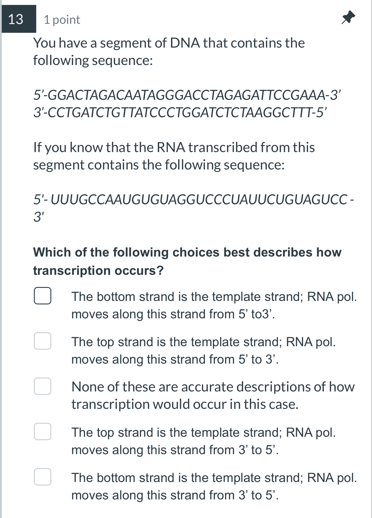 Solved 131 ﻿pointYou have a segment of DNA that contains the | Chegg.com
