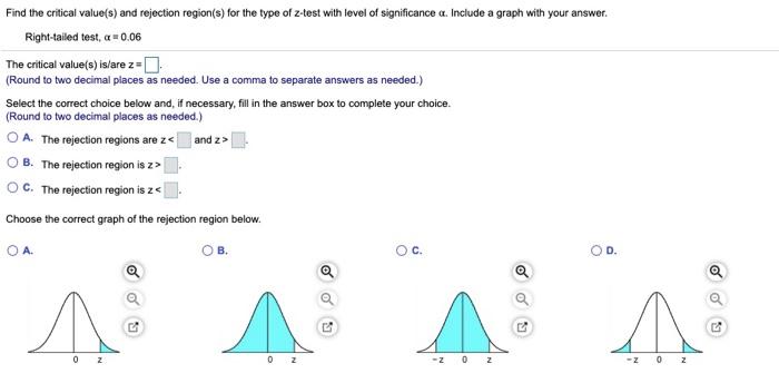 Solved Find the critical value(s) and rejection region(s) | Chegg.com