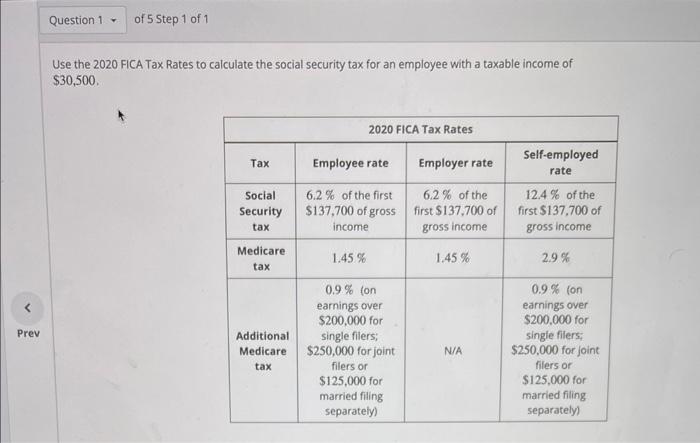 Solved Use the 2020 FICA Tax Rates to calculate the social | Chegg.com