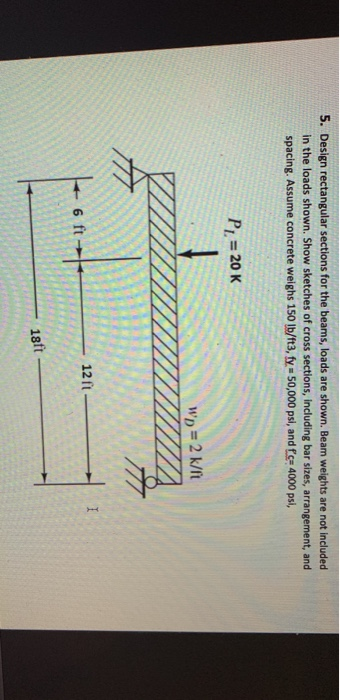Solved 5. Design rectangular sections for the beams, loads | Chegg.com