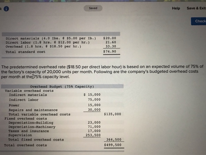 Solved Saved Help Save & Exit Check Direct materials (4.0 | Chegg.com