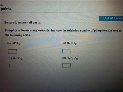 Solved Be sure to answer all parts. Phosphorous forms many | Chegg.com