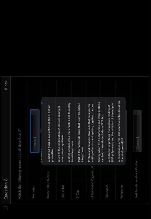 Solved Match the following names to their descriptors? | Chegg.com