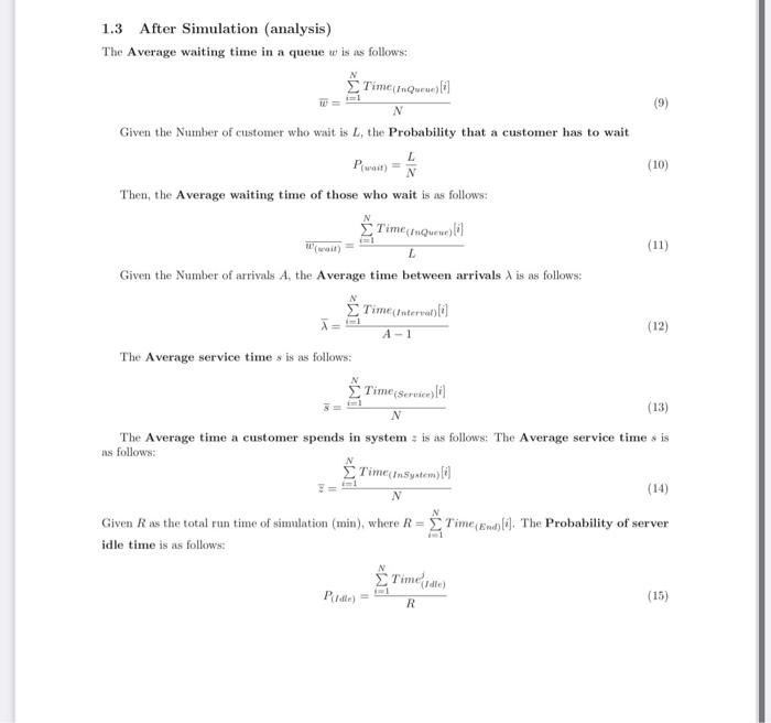 Write a Simulation for Grocery Store Example.by using | Chegg.com