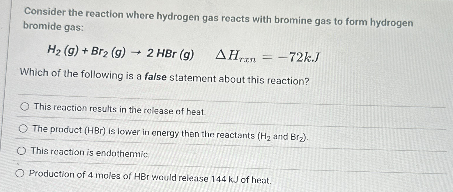 Consider the reaction where hydrogen gas reacts with | Chegg.com