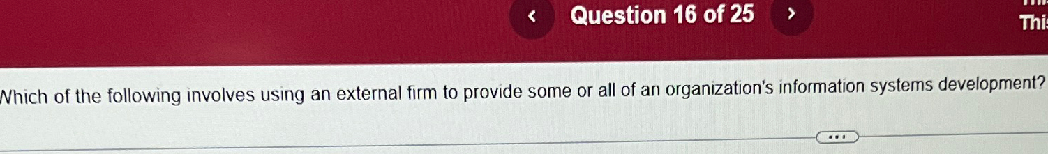 Solved Question 16 ﻿of 25Which of the following involves | Chegg.com