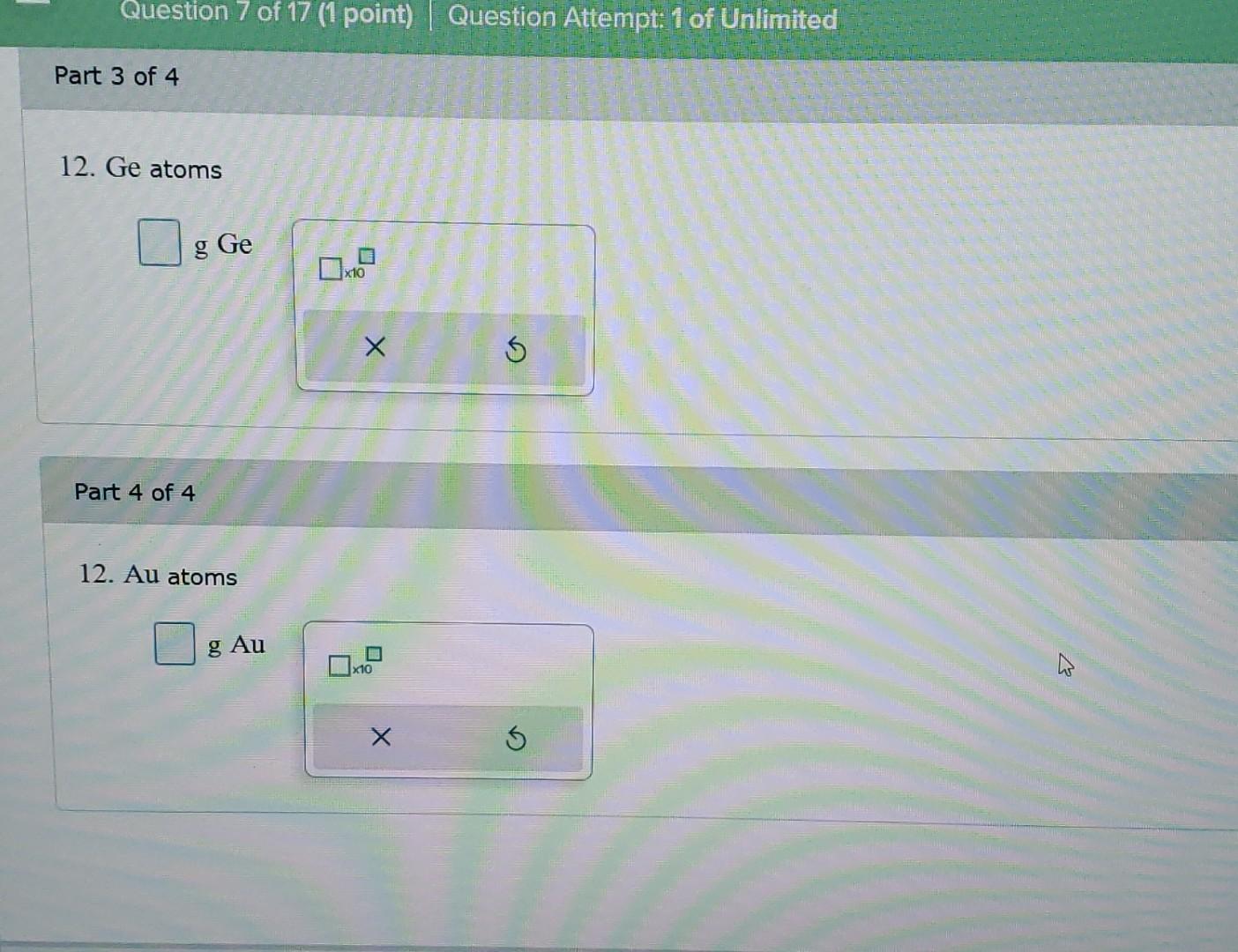 Solved Question 7 of 17 (1 point) | Question Attempt: 1 of | Chegg.com