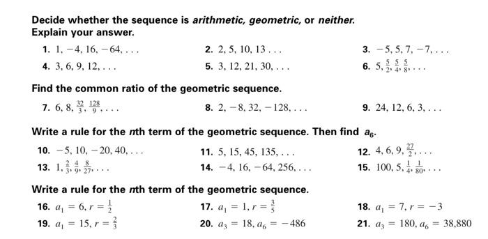 Solved 7.6,8, 3, 5, Decide whether the sequence is | Chegg.com