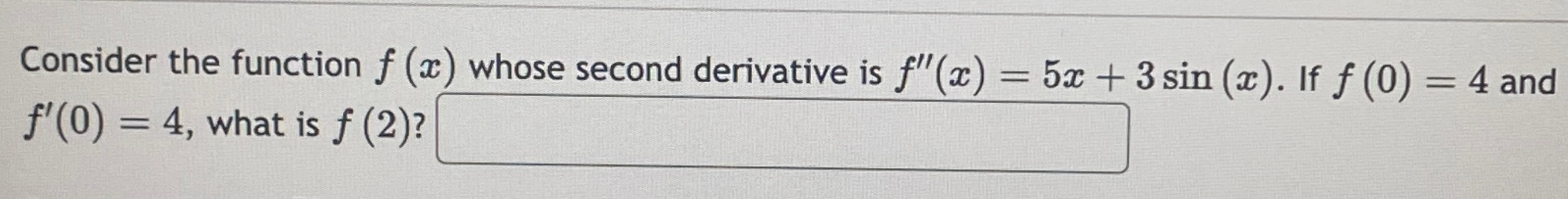 Solved Consider the function f(x) ﻿whose second derivative | Chegg.com
