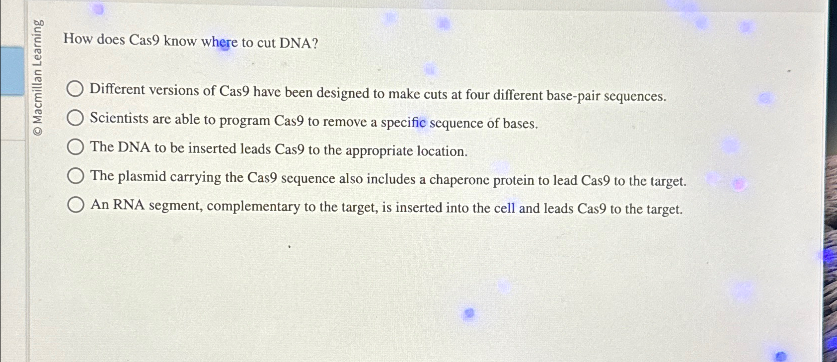 Solved Different versions of Cas9 ﻿have been designed to | Chegg.com