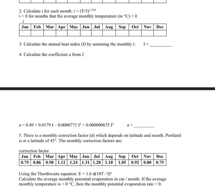 Solved Assignment \#2: Estimating Potential Evaporation A. | Chegg.com