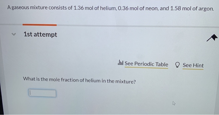 Solved A gaseous mixture consists of 1.36 mol of helium, | Chegg.com