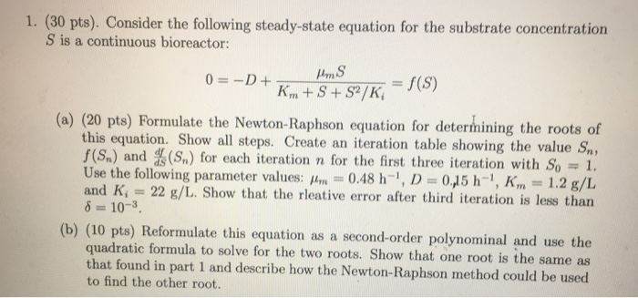 Solved 1. (30 pts). Consider the following steady-state | Chegg.com