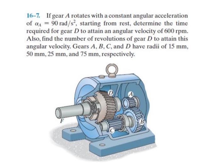 Solved 16-7. If gear A rotates with a constant angular | Chegg.com