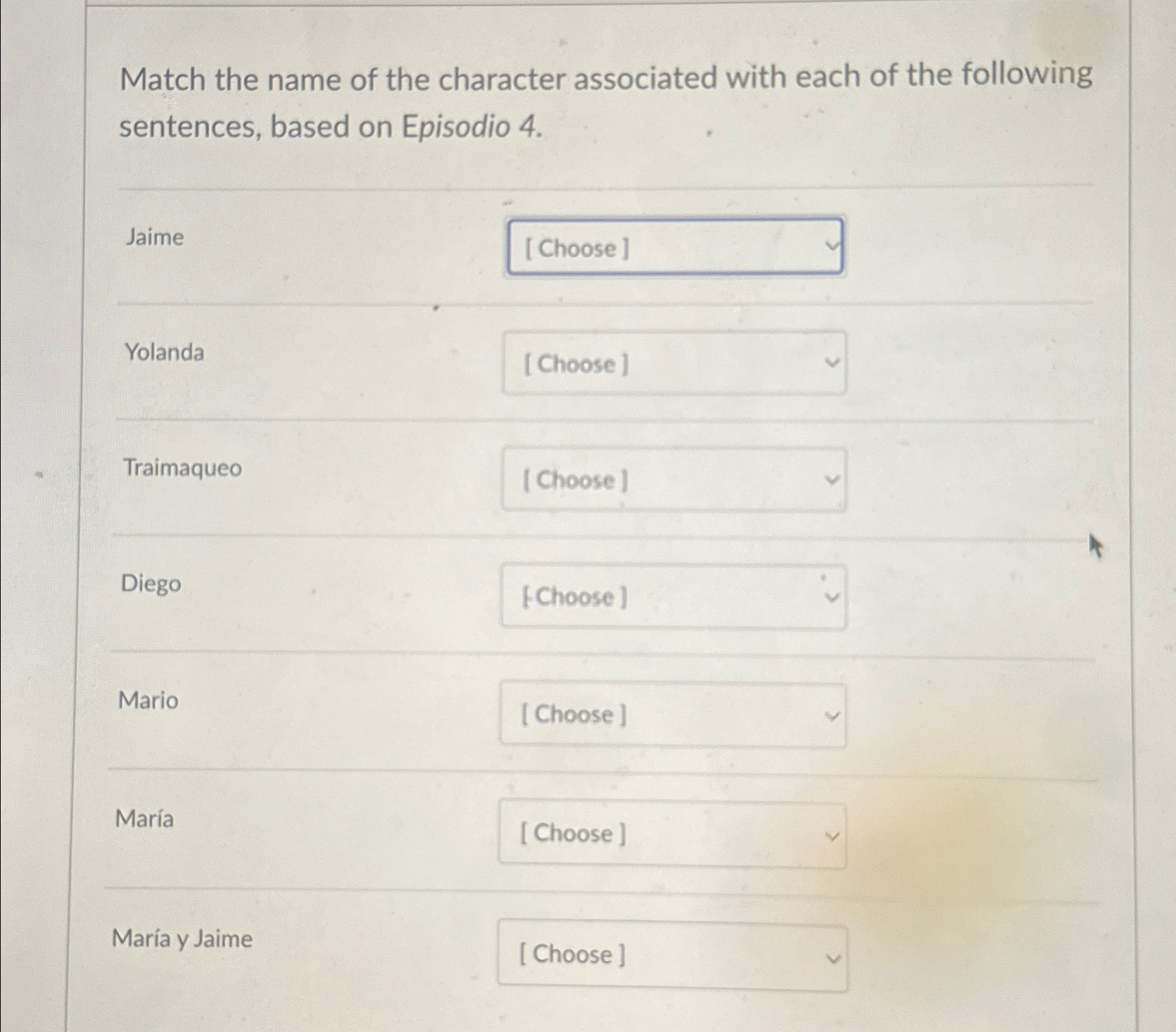 Solved Match the name of the character associated with each | Chegg.com
