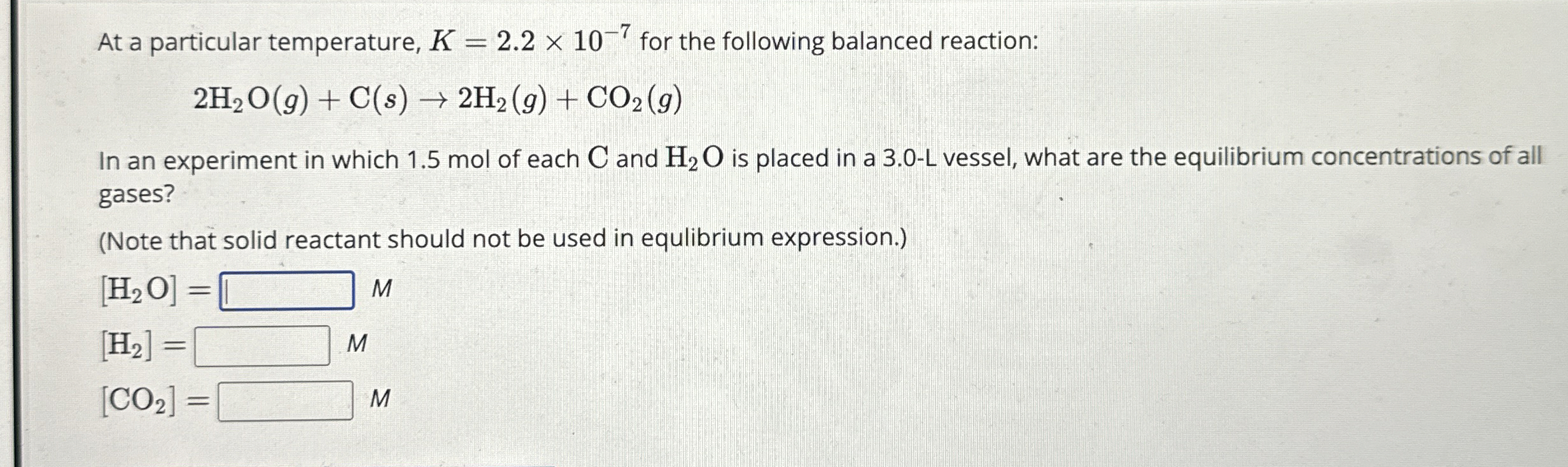 Solved At a particular temperature, K=2.2×10-7 ﻿for the | Chegg.com