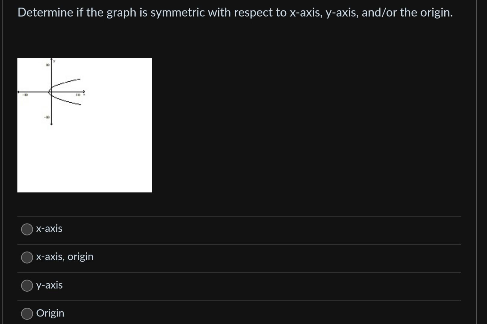 Solved Determine if the graph is symmetric with respect to | Chegg.com