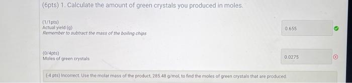 this a a synthesis of green crystals lab that | Chegg.com