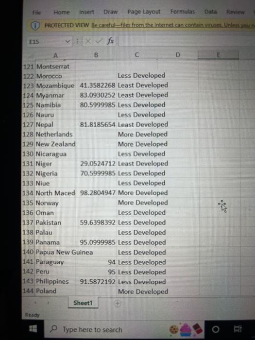 Using the Excel data sheet given (the picutures), | Chegg.com