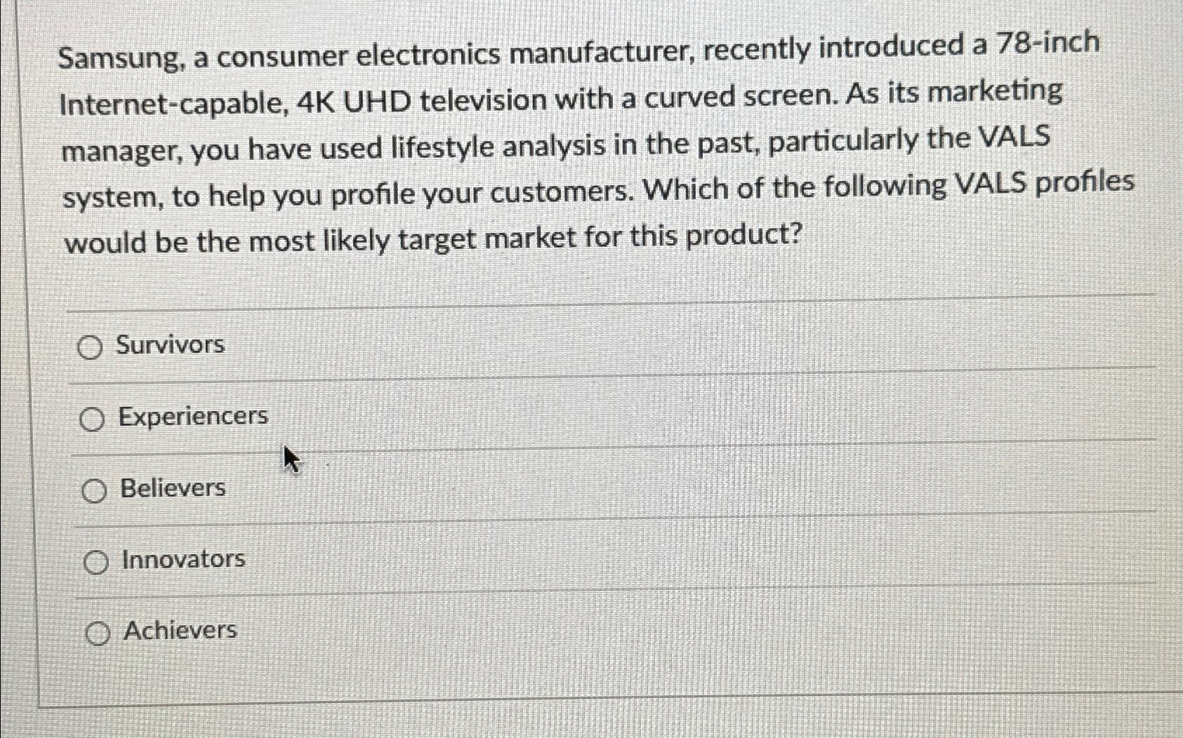 Solved Samsung, a consumer electronics manufacturer, | Chegg.com