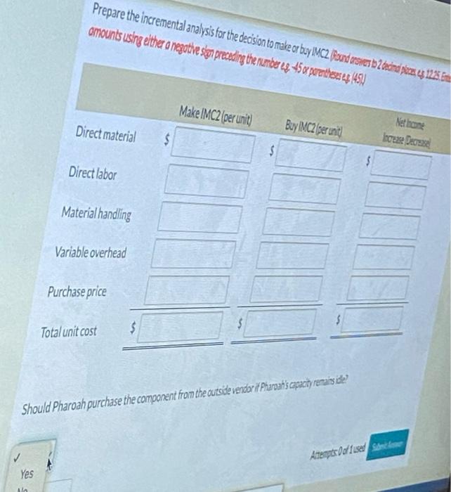 Solved Pharoah uses 1,000 units of the component IMC2 every | Chegg.com