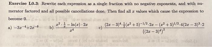 Solved Rewrite each expression as a single fraction, with no | Chegg.com