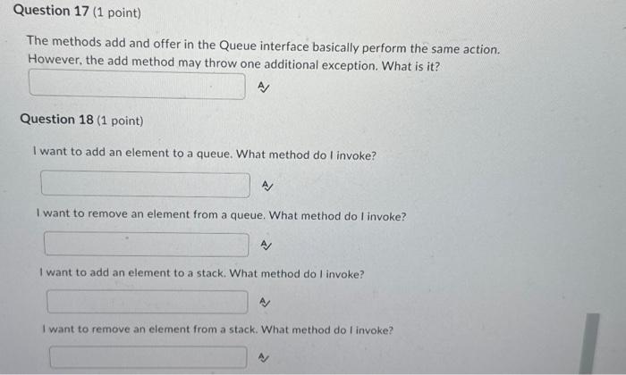 Solved The methods add and offer in the Queue interface | Chegg.com