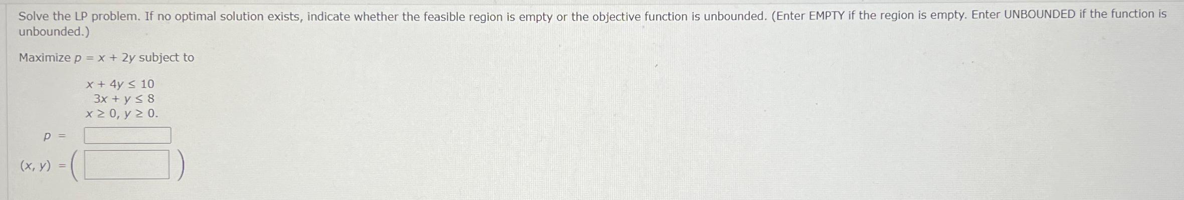 Solved unbounded.) | Chegg.com