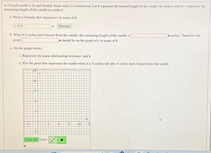 Solved A 14-inch candle is lit and steadily burns until it | Chegg.com