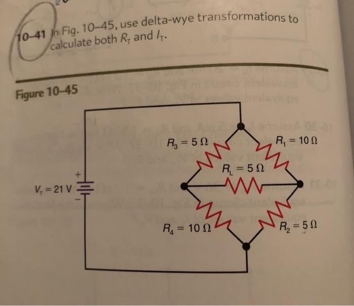 Solved 10-41 In Fig. 10-45, use delta-wye transformations to | Chegg.com