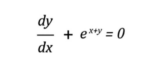 Solved dy + ex+y = 0 dx | Chegg.com