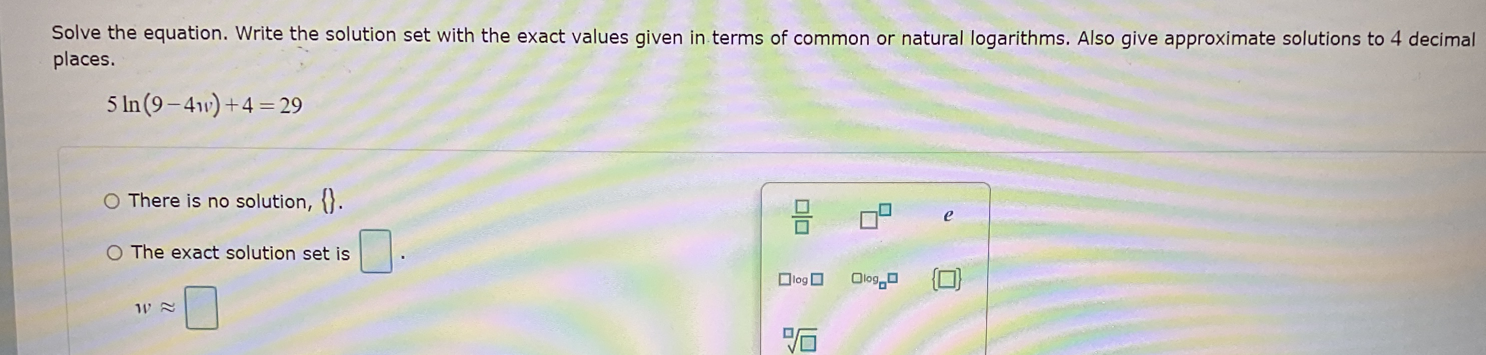 Solved Solve the equation. Write the solution set with the | Chegg.com