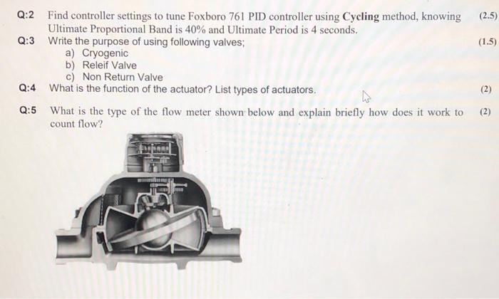 Solved Q:2 Find controller settings to tune Foxboro 761 PID | Chegg.com