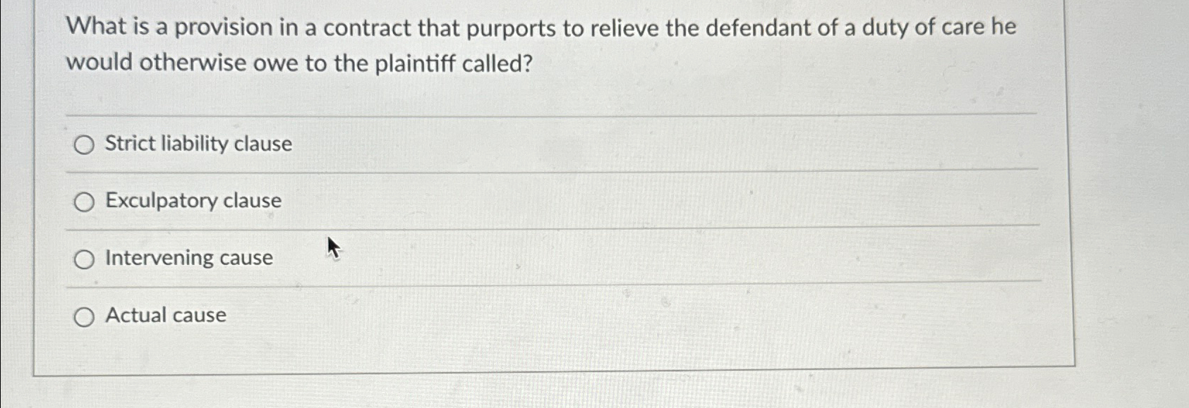 Solved What is a provision in a contract that purports to | Chegg.com