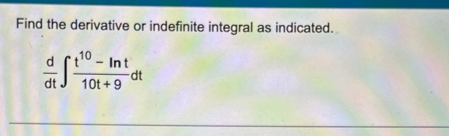 Solved Find the derivative or indefinite integral as | Chegg.com