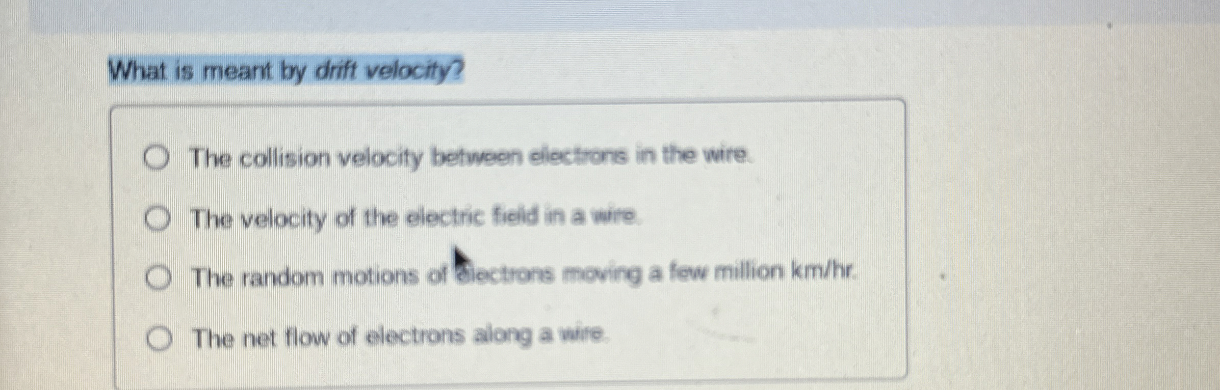 Solved What is meant by drift velocity?The collision | Chegg.com