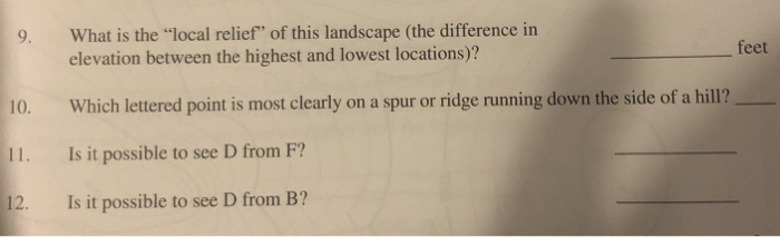 Solved 9. What is the "local relief of this landscape (the | Chegg.com